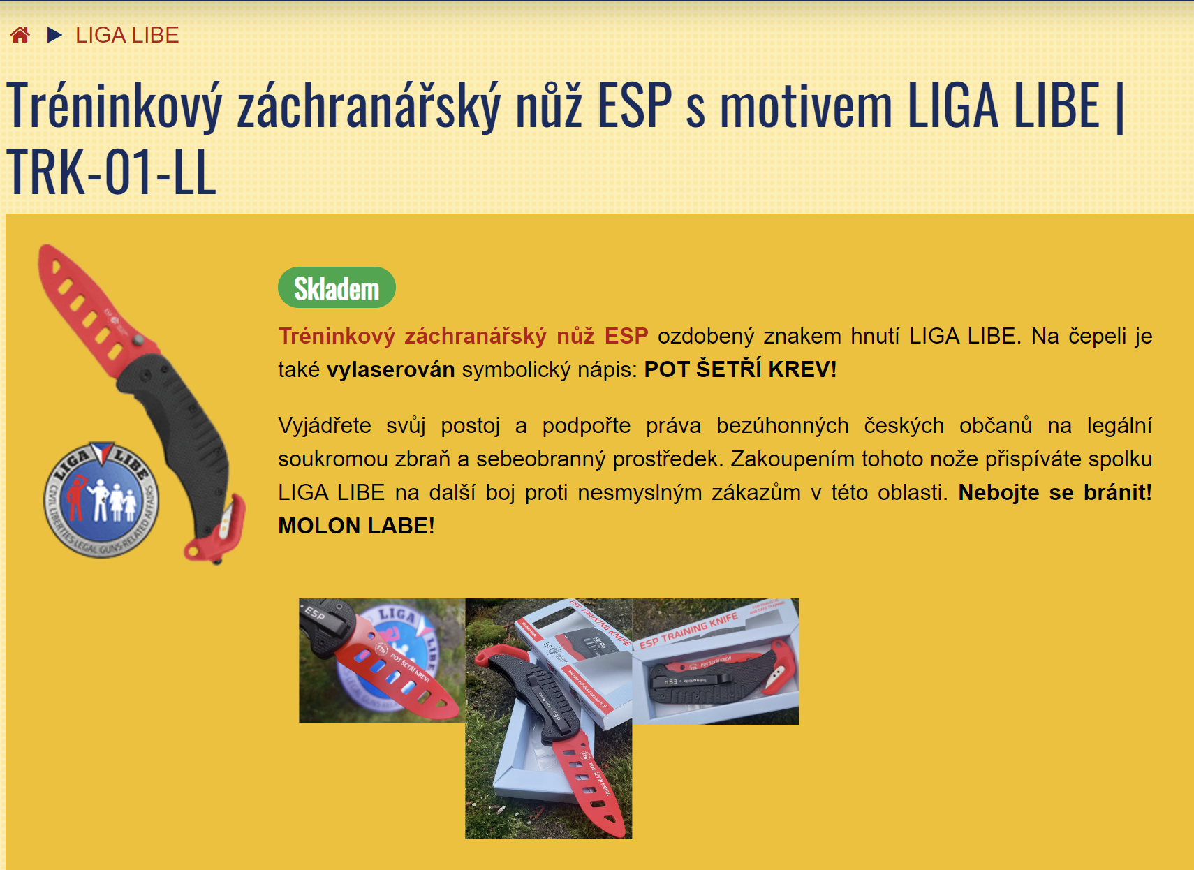 Nový nůž Ligy Libe – Liga Libe